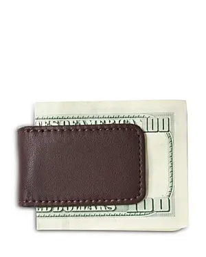 ROYCE NEW YORK Leather Magnetic Money Clip Burgundy
