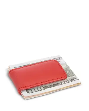 ROYCE NEW YORK Leather Magnetic Money Clip - Red