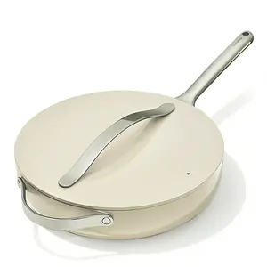 CARAWAY Non Toxic Ceramic Non Stick Saute Pan & Lid - Cream