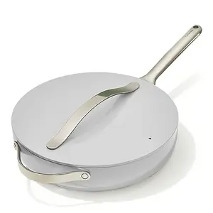 CARAWAY Non Toxic Ceramic Non Stick Saute Pan & Lid - Gray