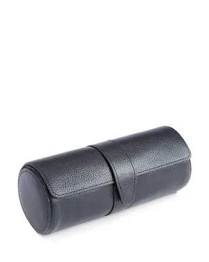 ROYCE NEW YORK Leather Travel Watch Roll - Black