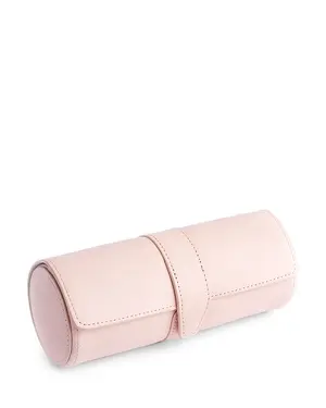 ROYCE NEW YORK Leather Travel Watch Roll - Pink