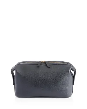 ROYCE NEW YORK Executive Leather Toiletry Bag - Black