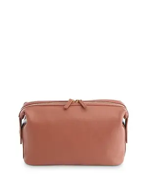 ROYCE NEW YORK Executive Leather Toiletry Bag - Tan