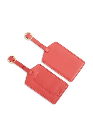 ROYCE NEW YORK Leather Luggage Tag - Red