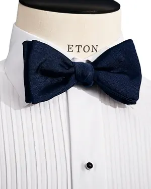 Eton Grosgrain Silk Bow Tie - Blue