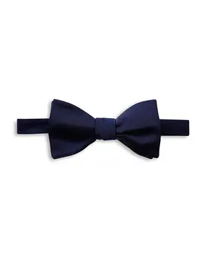 Eton Grosgrain Silk Bow Tie Blue