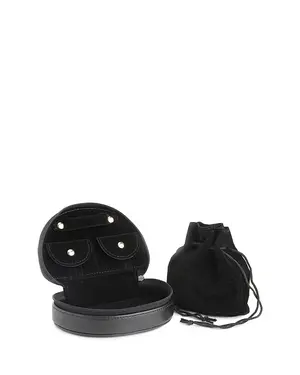 ROYCE NEW YORK Leather Jewelry Case - Black
