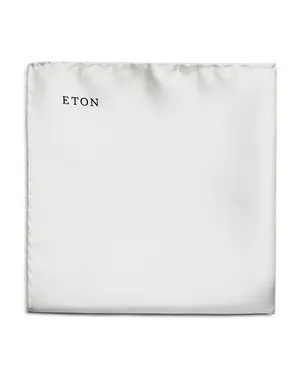 Eton Of Sweden Silk Pocket Square White