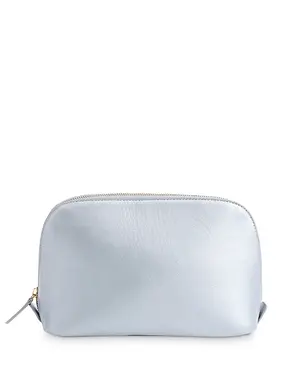ROYCE NEW YORK Leather Cosmetic Case - Silver