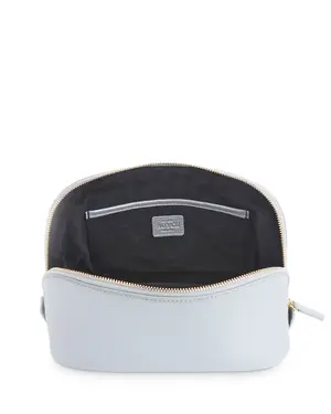 ROYCE NEW YORK Leather Cosmetic Case - Silver