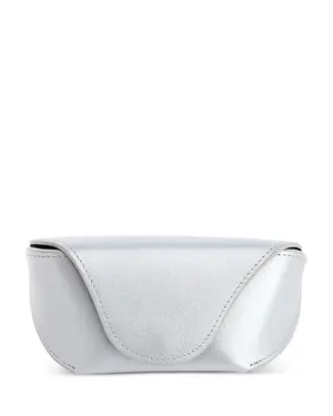 ROYCE NEW YORK Leather Glasses Carrying Case - Silver