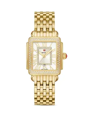 Michele Deco Madison Mid Watch, 29mm - White/gold