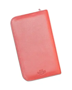 ROYCE NEW YORK Leather Travel & Grooming Toiletry Kit - Red