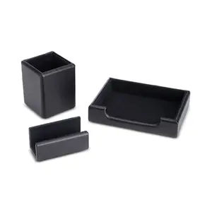 ROYCE NEW YORK 3 Pc. Suede Lined Executive Desk Accessory Set