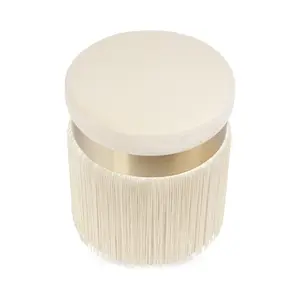 TOV FURNITURE Melody Tasseled Ottoman - Cream