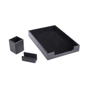 ROYCE NEW YORK 3 Pc. Suede Lined Executive Desk Accessory Set