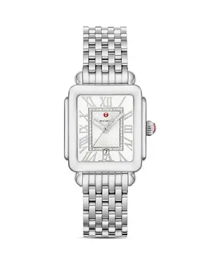 Michele Deco Madison Mid Watch - White/silver