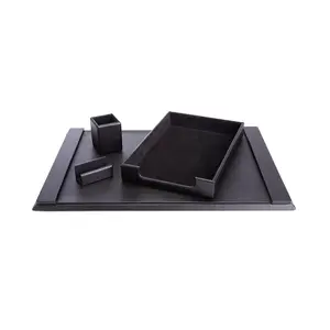 ROYCE NEW YORK 4 Pc. Suede Lined Executive Desk Accessory Set