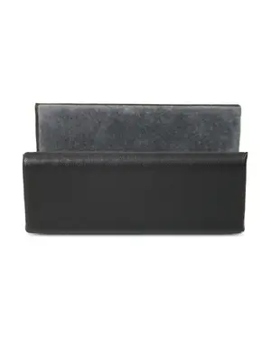 ROYCE NEW YORK Leather Business Card Holder Display - Black