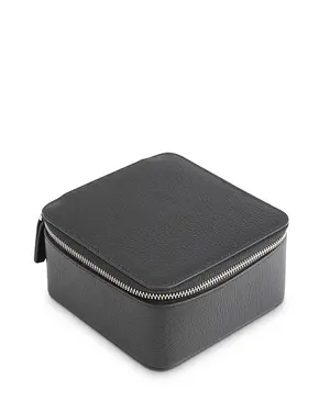ROYCE NEW YORK Leather Travel Jewelry Case - Black