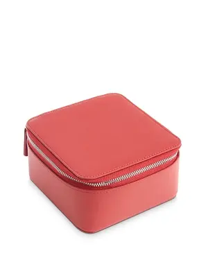 ROYCE NEW YORK Leather Travel Jewelry Case - Red