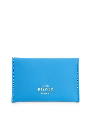 ROYCE NEW YORK Leather Envelope Card Case Light Blue