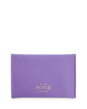 ROYCE NEW YORK Leather Envelope Card Case Purple