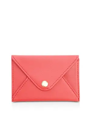 ROYCE NEW YORK Leather Envelope Card Case - Red