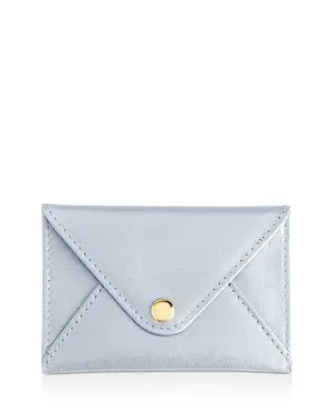ROYCE NEW YORK Leather Envelope Card Case - Silver