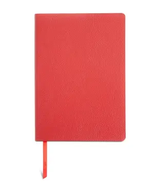 ROYCE NEW YORK Pebbled Leather Lined Journal Red