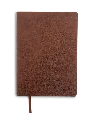 ROYCE NEW YORK Pebbled Leather Lined Journal Tan