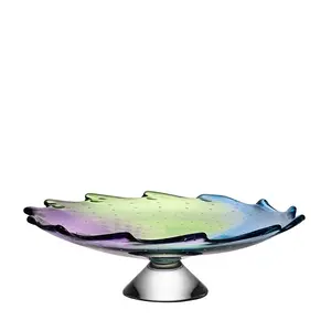 KOSTA BODA Poppy Dish - Purple/green/blue