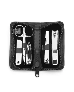 ROYCE NEW YORK Leather Mini Manicure Grooming Kit - Black