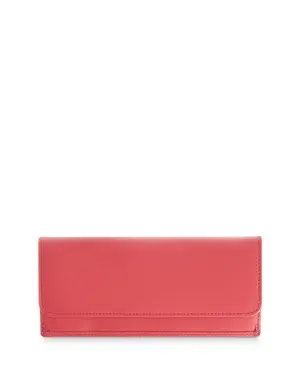 ROYCE NEW YORK Leather Rfid Blocking Clutch Wallet Red