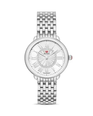 Michele Serein Mid Diamond Watch 37mm - White/silver