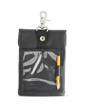 ROYCE NEW YORK Clip On Leather Golf Pouch - Black