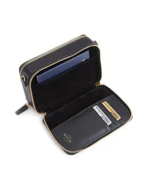 ROYCE NEW YORK Mini Leather Crossbody - Black