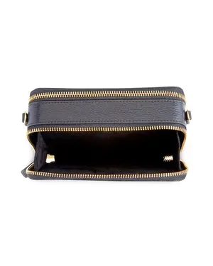 ROYCE NEW YORK Mini Leather Crossbody - Black