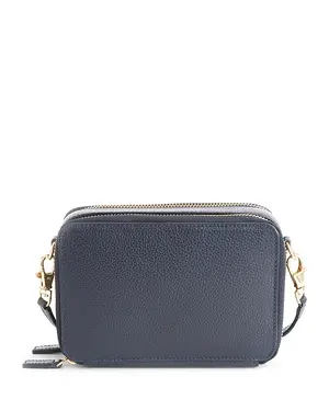 ROYCE NEW YORK Mini Leather Crossbody - Navy Blue