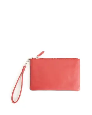 ROYCE NEW YORK Leather Wristlet - Red