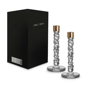 ORREFORS Carat Candlesticks, Set Of 2 Brass