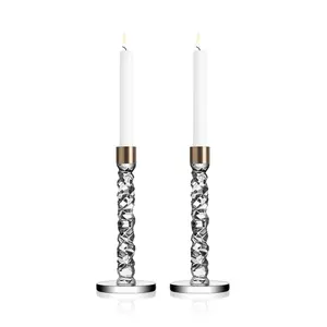 ORREFORS Carat Candlesticks, Set Of 2