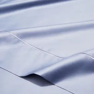 HUDSON PARK COLLECTION 500tc Sateen Wrinkle-resistant Full Flat Sheet Exclusive - Slate Blue