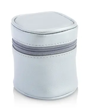 ROYCE NEW YORK International Travel Adapter In Leather Carrying Case - Silver