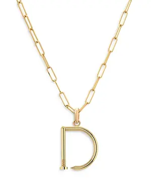 ZOE LEV Zoe Lev 14k Yellow Gold Nail Initial Pendant Necklace D/gold