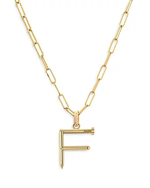 ZOE LEV Zoe Lev 14k Yellow Gold Nail Initial Pendant Necklace F/gold