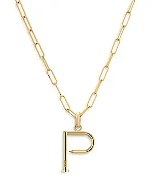ZOE LEV Zoe Lev 14k Yellow Gold Nail Initial Pendant Necklace P/gold