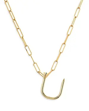 ZOE LEV Zoe Lev 14k Yellow Gold Nail Initial Pendant Necklace U/gold