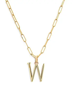 ZOE LEV Zoe Lev 14k Yellow Gold Nail Initial Pendant Necklace W/gold